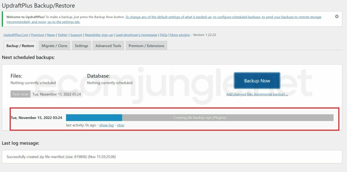 How To Backup And Restore WordPress Website • eComStrive.com
