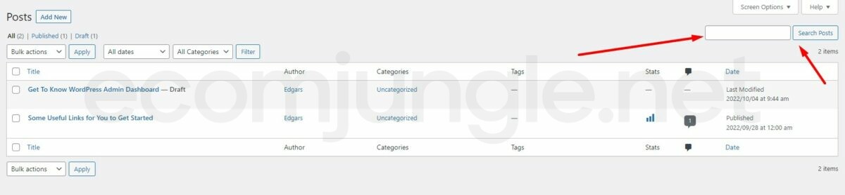 Get To Know WordPress Admin Dashboard: Key Functionality And Features Explained • eComStrive.com